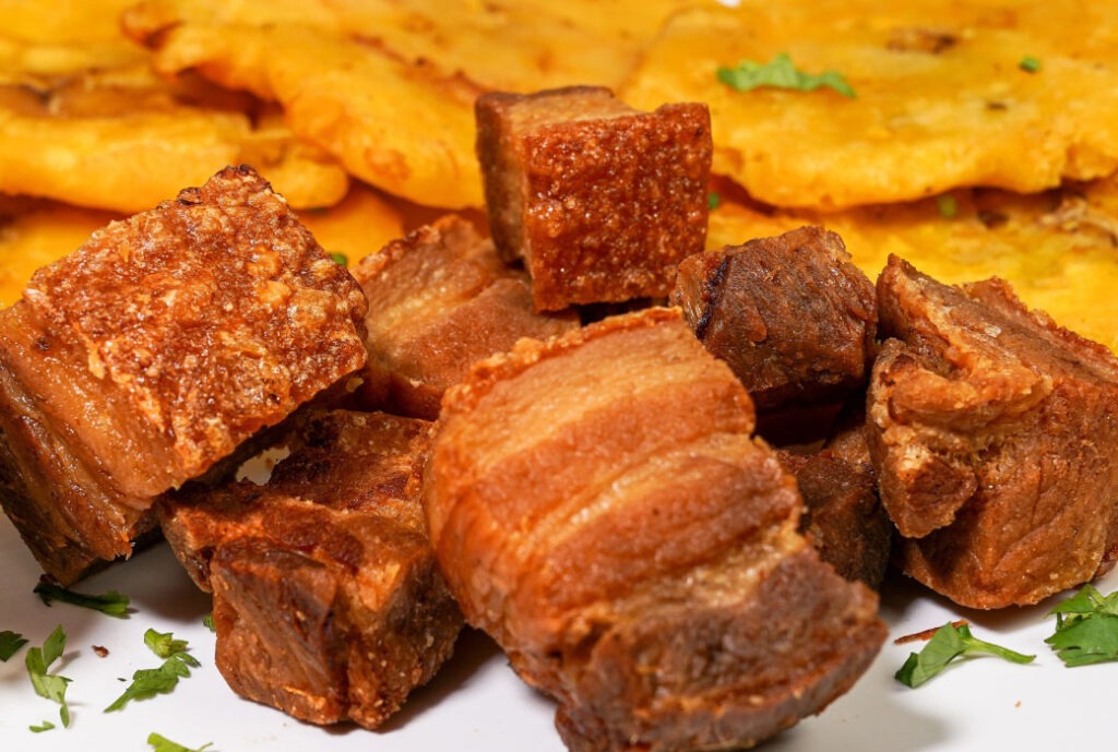 Chicharron con Tostones – Cali Aji, Latin Kitchen & Bakery
